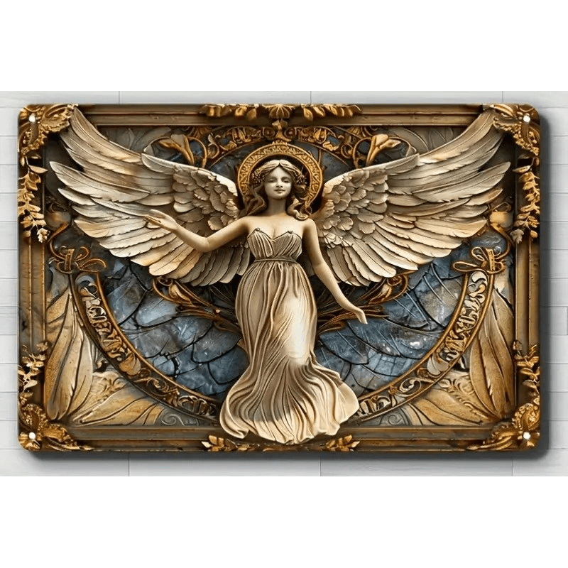 Glam Style Angel Metal Iron Plaque – Cosmic Angel