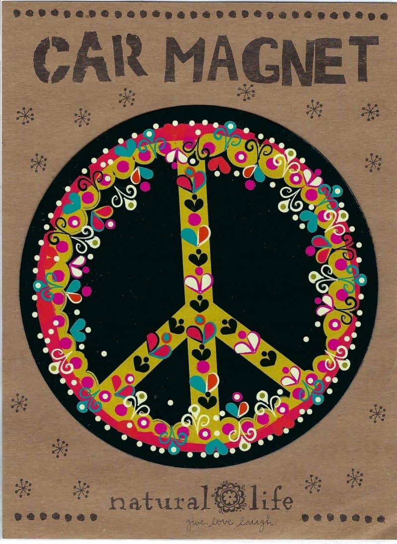 Peace Sign Car Magnet 14.5 cm Round – Cosmic Angel